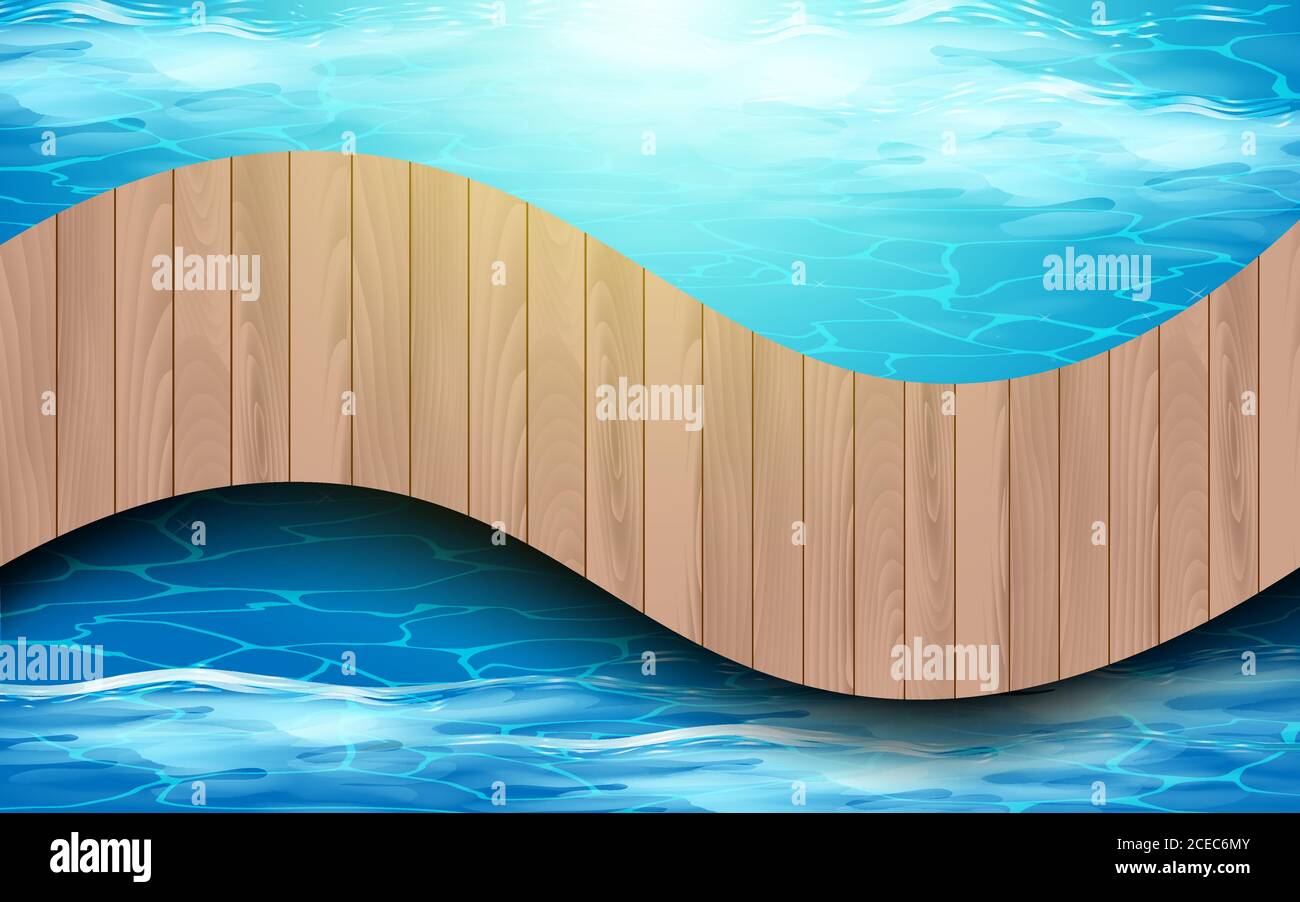 top view wooden bridge on the beach in day time Stock Vector Image ...