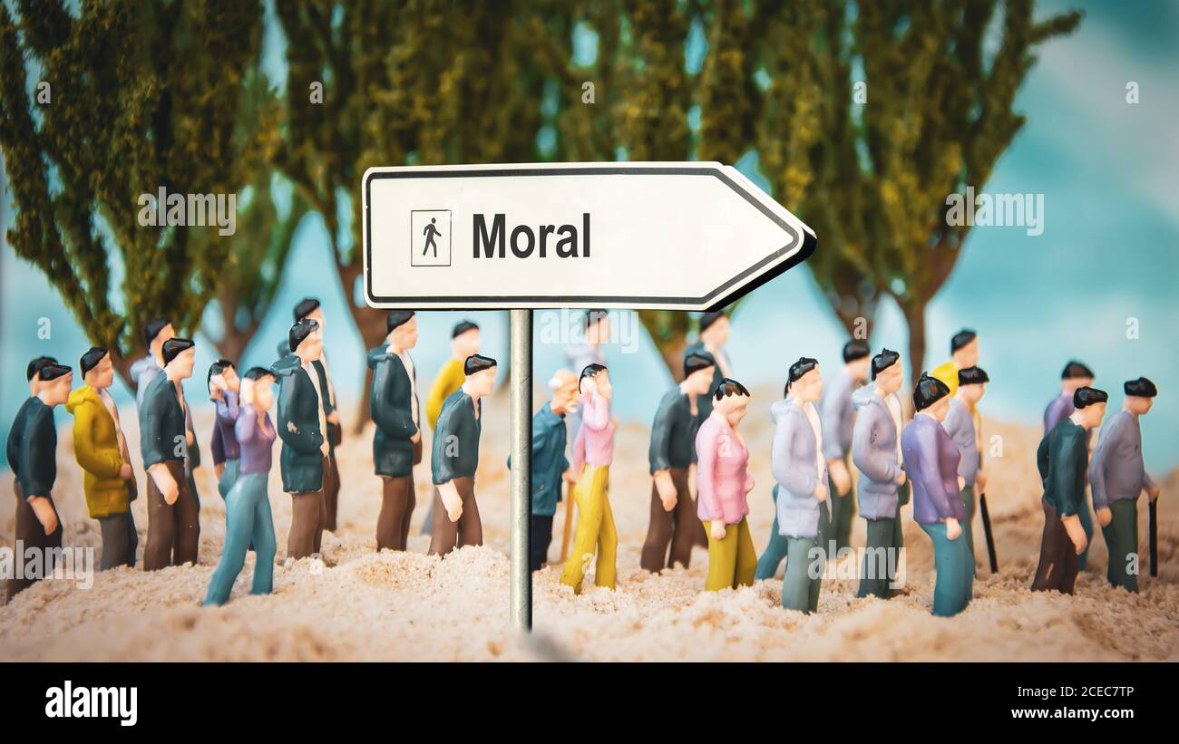 Street Sign the Direction Way to Moral Stock Photo - Alamy