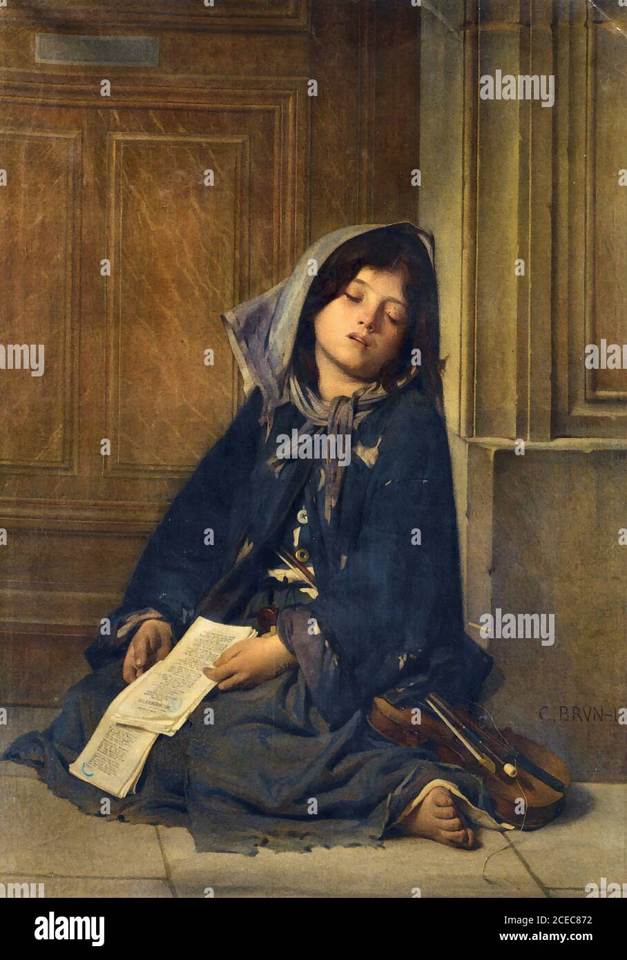 Brun Guillaume Charles - La Mendiante - French School - 19th Century ...