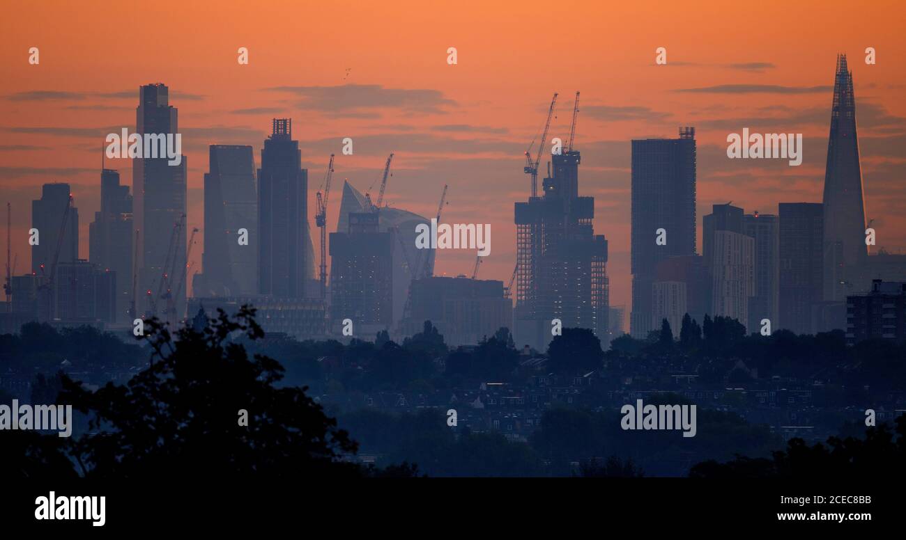 Mist over skyscrapers houses in hi-res stock photography and images - Alamy
