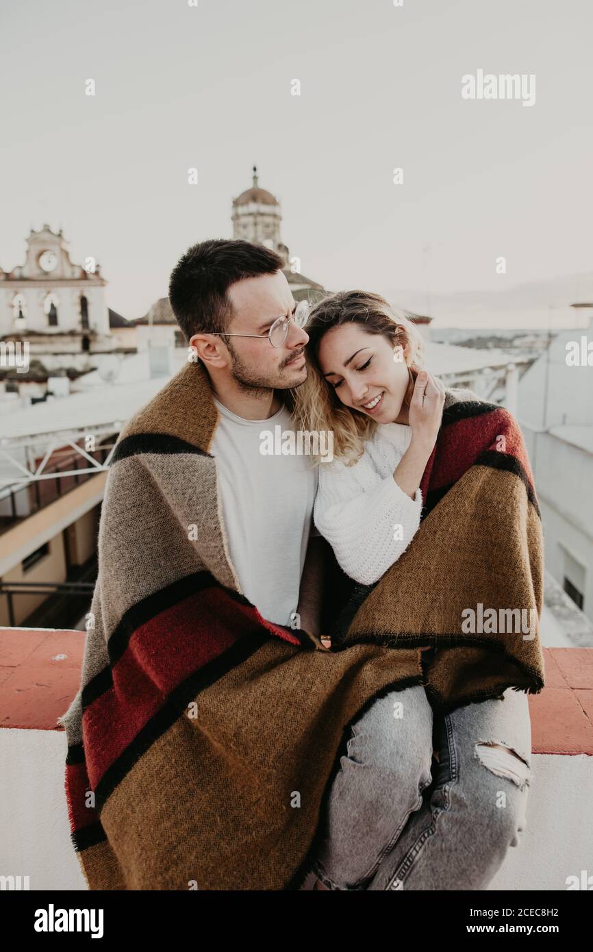 Couple kissing in terrace hi-res stock photography and images - Alamy