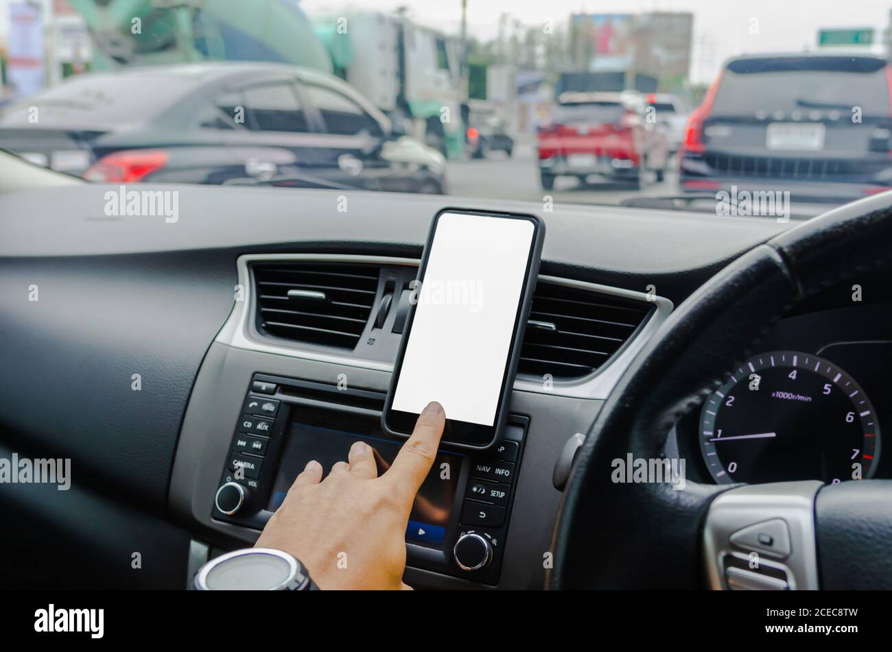 Car navigation white screen hi-res stock photography and images - Alamy