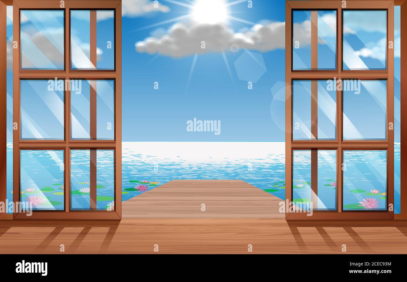 View building wooden door Stock Vector Images - Alamy