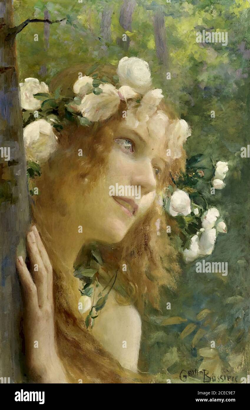 Bussière Gaston - Nymph - French School - 19th Century Stock Photo - Alamy