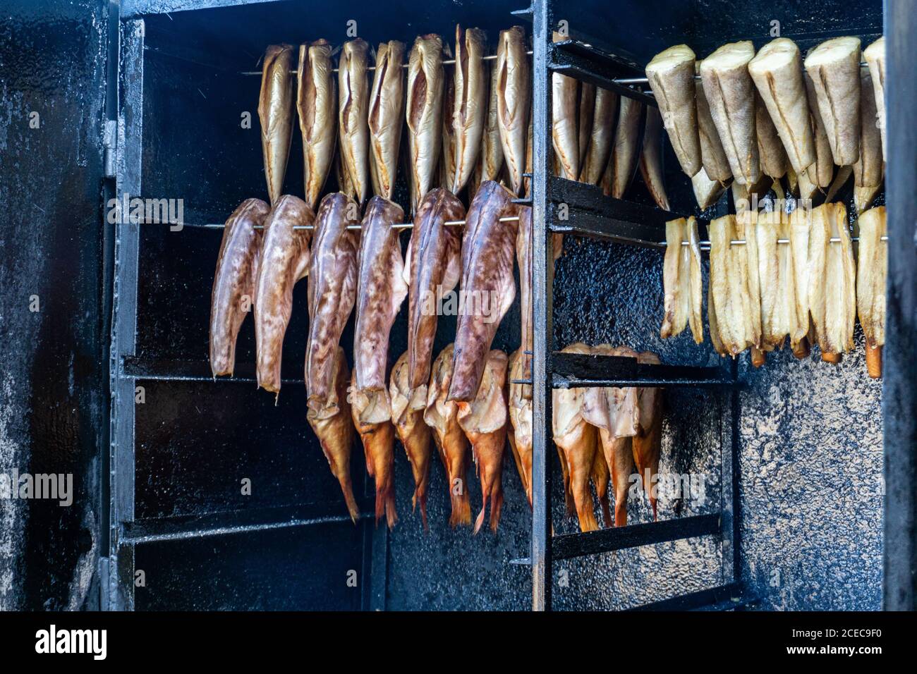 Smoked fish smoking hi-res stock photography and images - Alamy