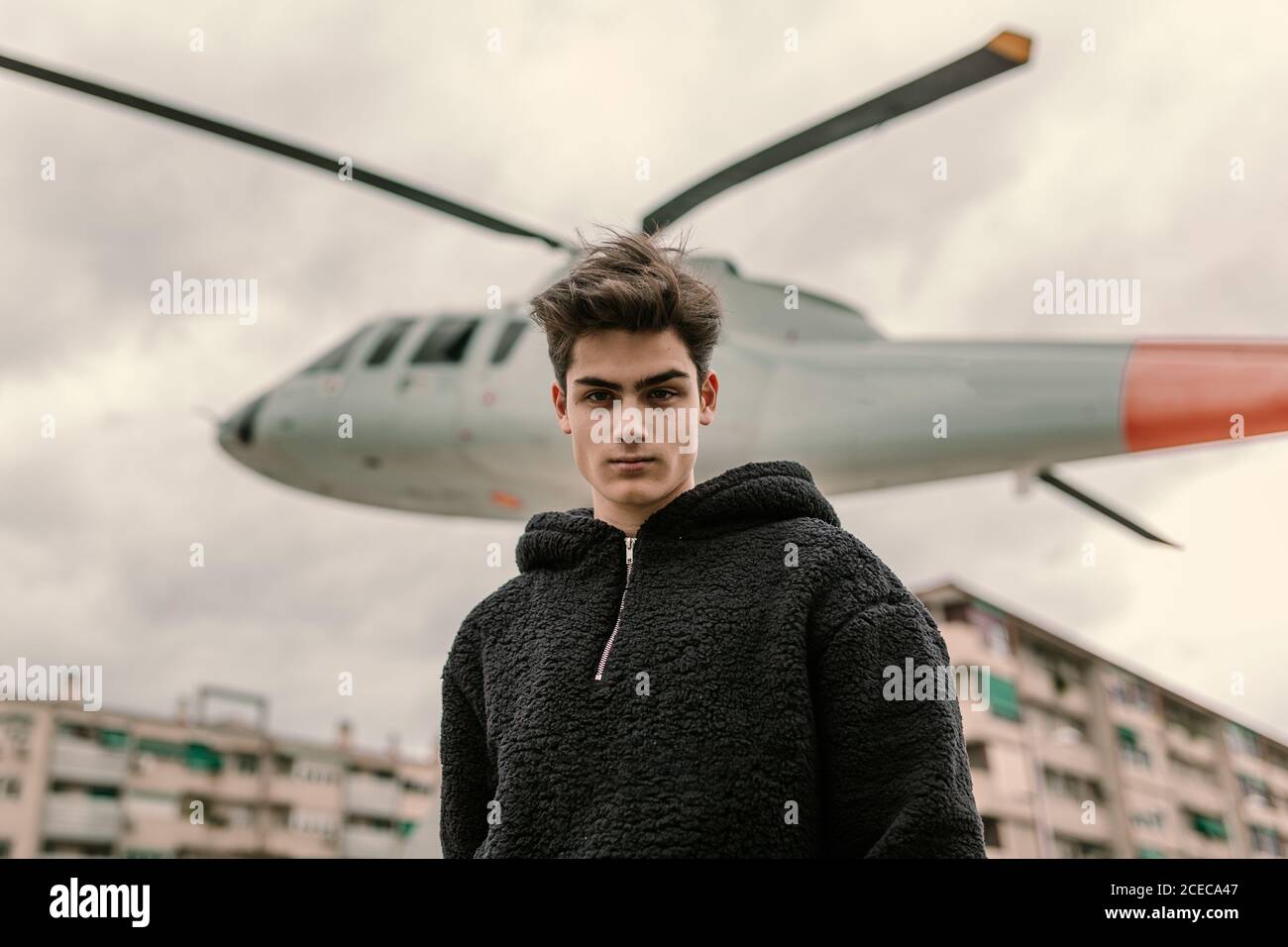 Stylish male model helicopter hi-res stock photography and images - Alamy