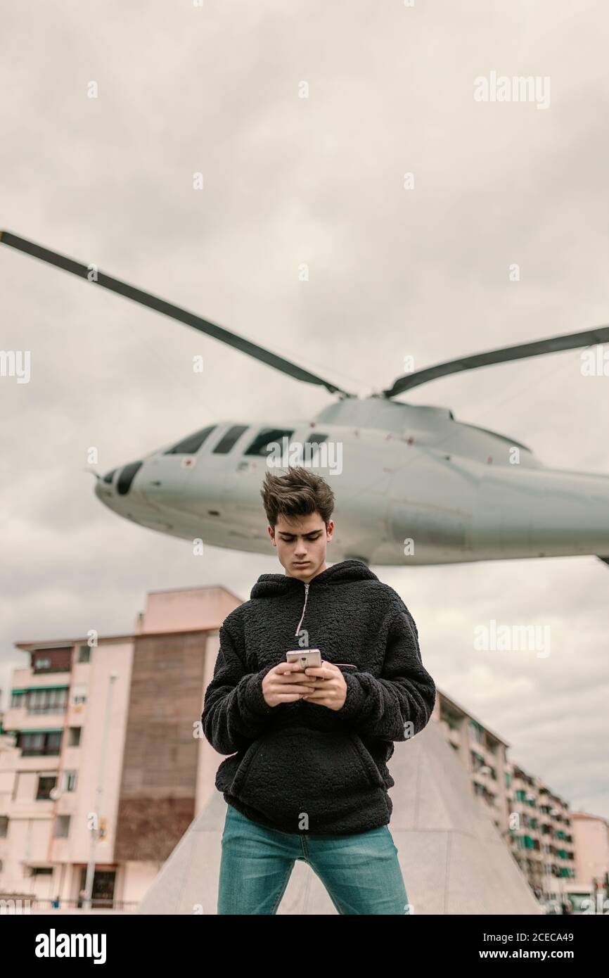 Stylish male model helicopter hi-res stock photography and images - Alamy