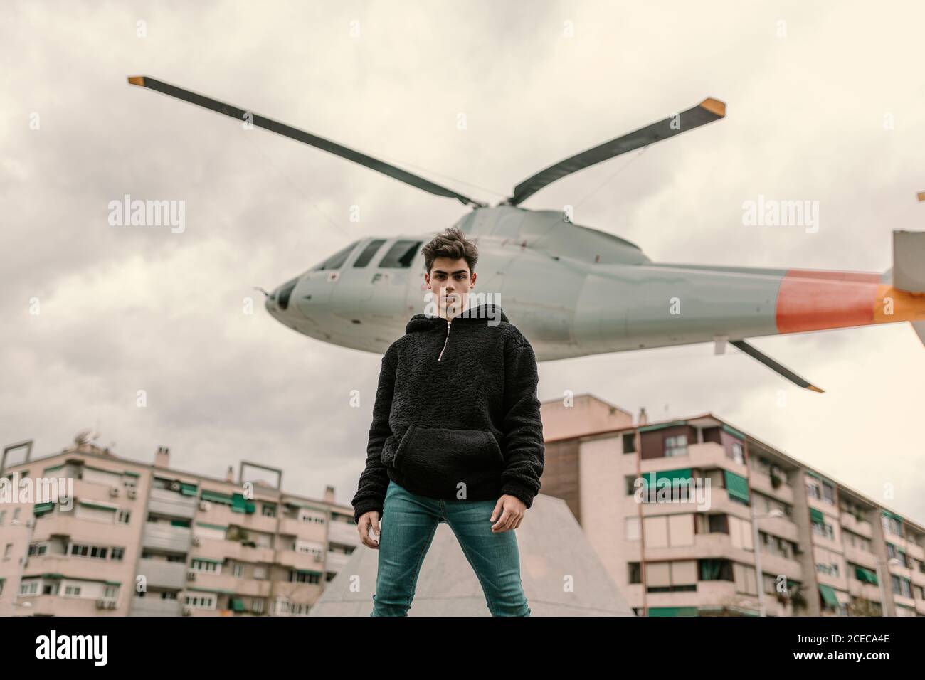 Stylish male model helicopter hi-res stock photography and images - Alamy