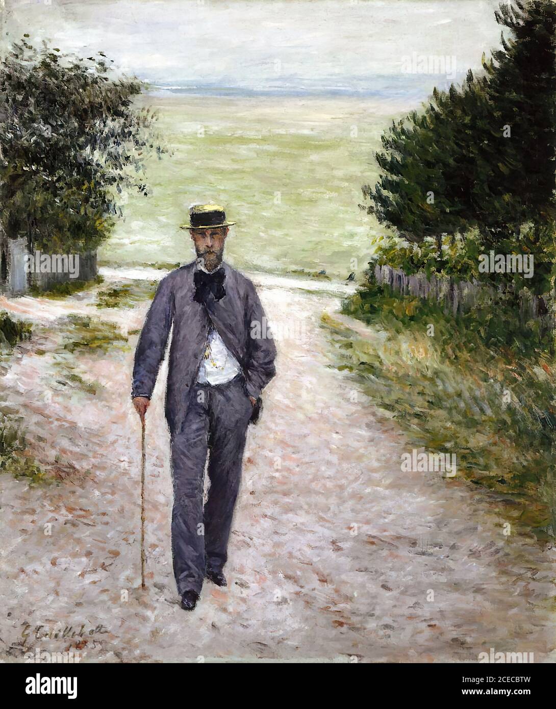 Caillebotte Gustave - a Walk by the Sea - French School - 19th Century ...