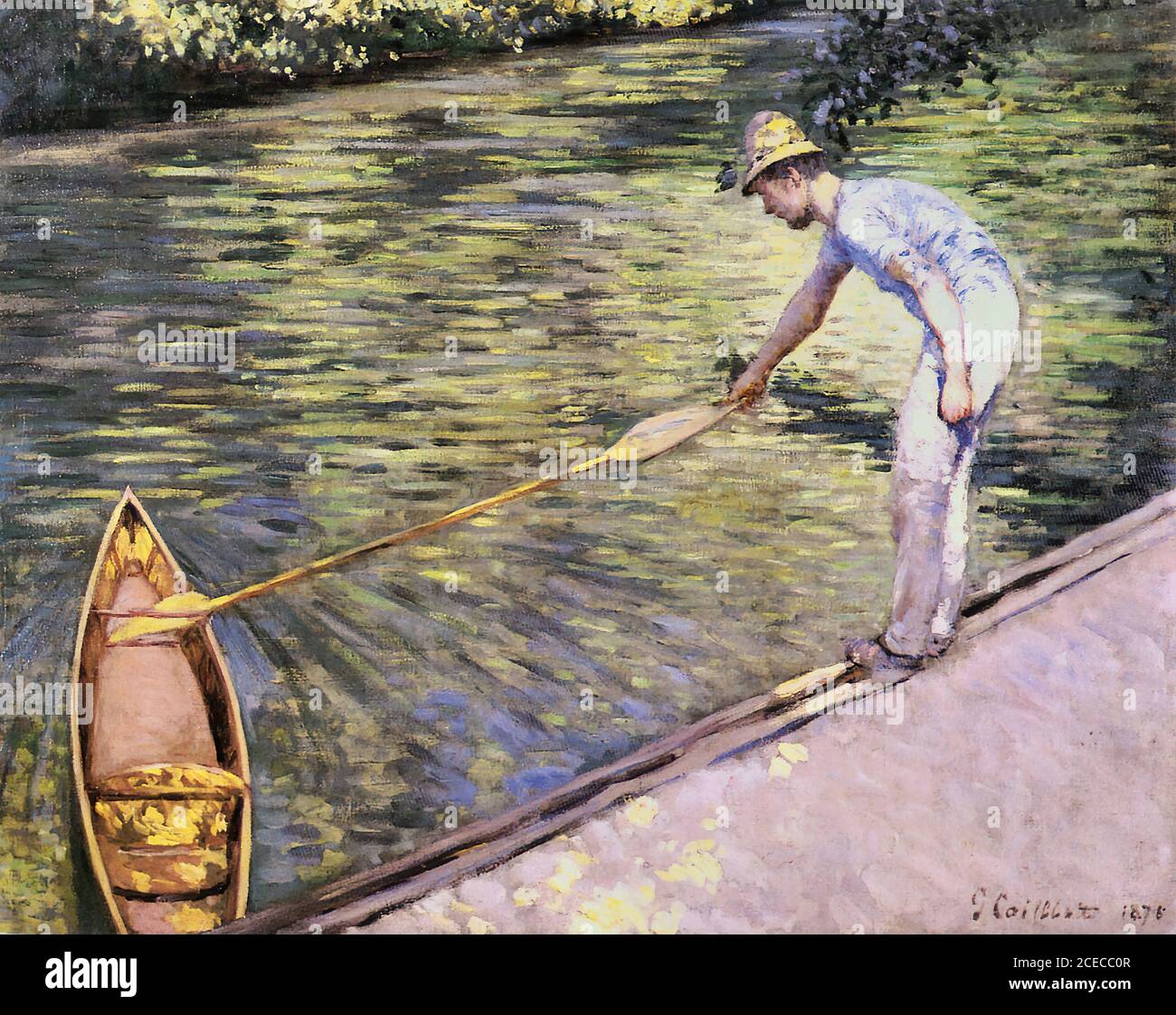 Caillebotte Gustave - Boater Pulling in His Perissoire - French School ...