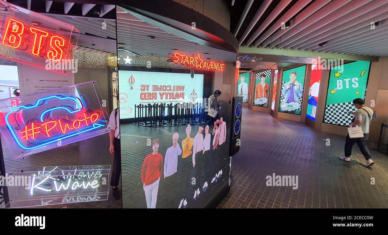 BTS at top of Billboard Hot 100 Advertising signage shows K-pop ...