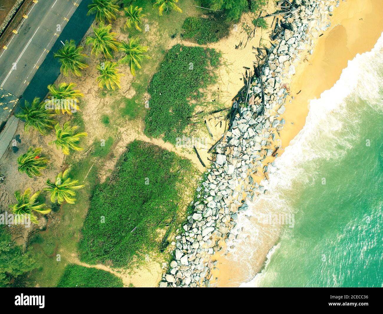 aerial view of nice sea with rocky beach Stock Photo - Alamy