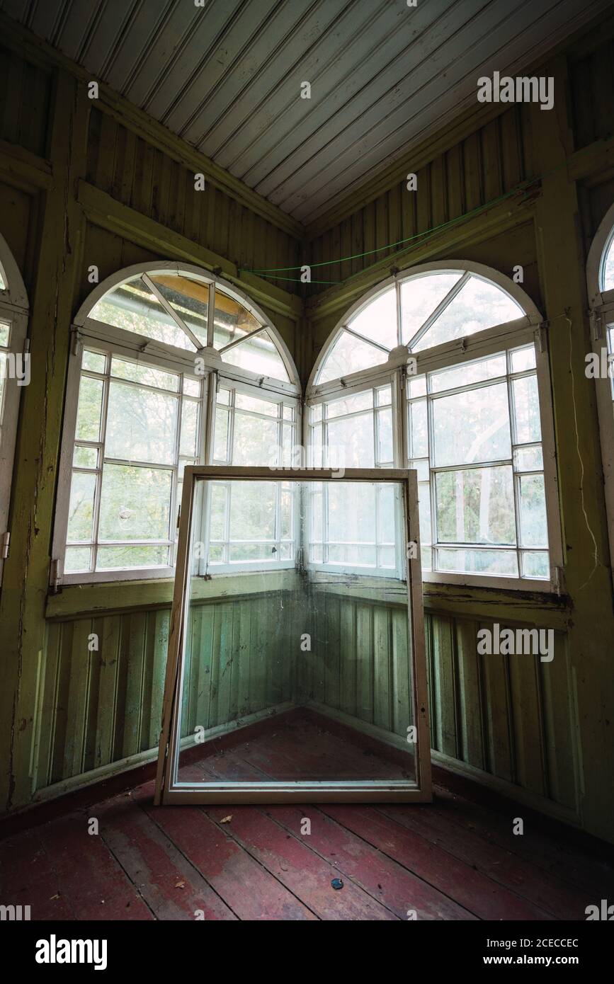 Window frame in empty room Stock Photo - Alamy