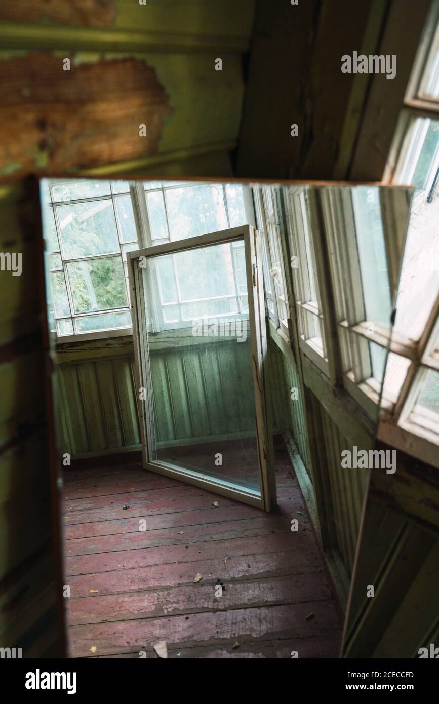 Window frame in empty room Stock Photo - Alamy