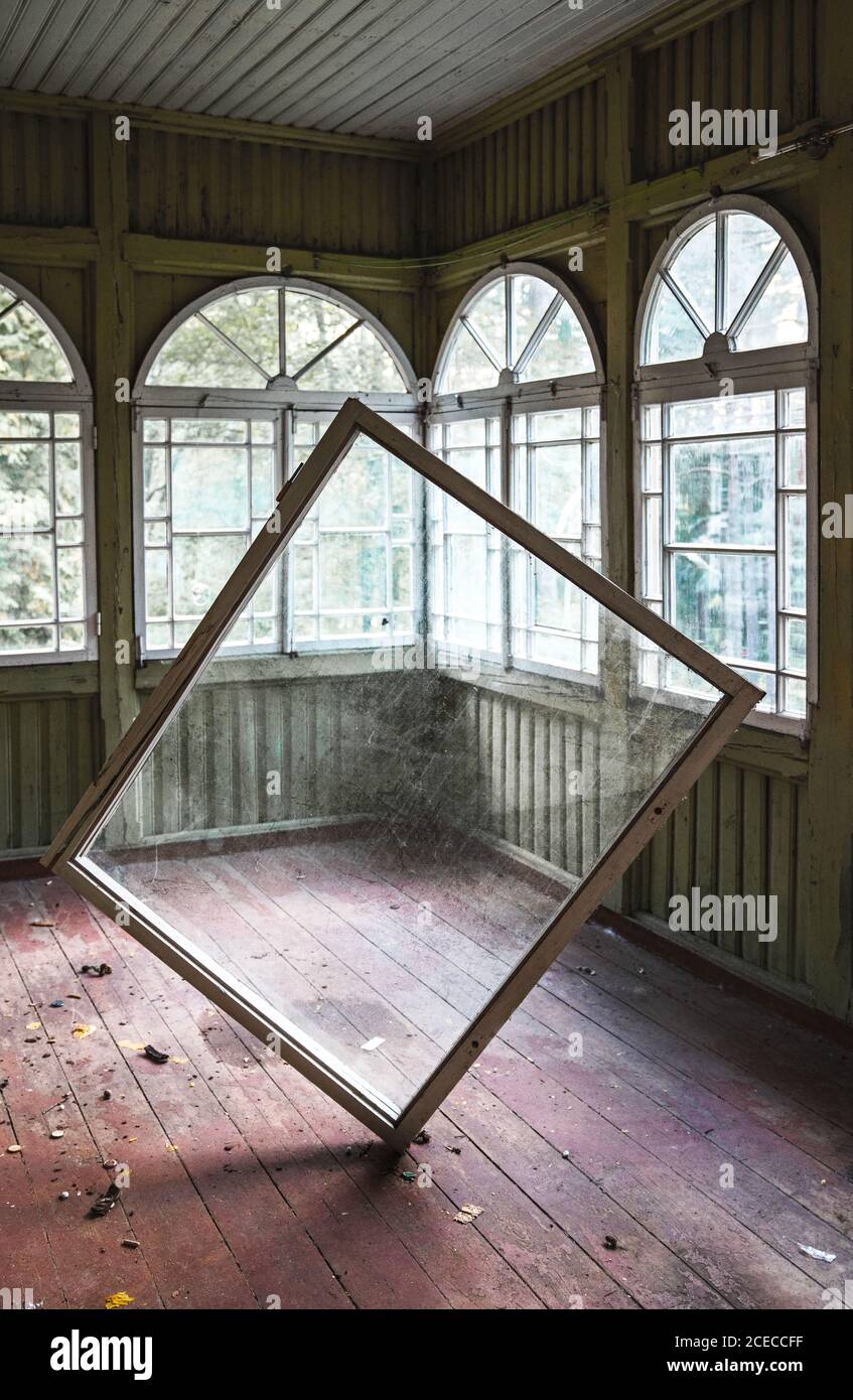 Window frame in empty room Stock Photo - Alamy