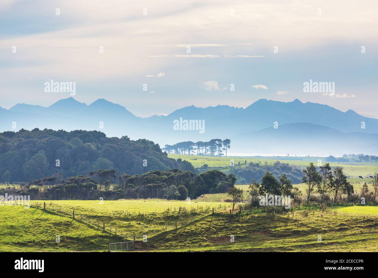 Beautiful rural landscape of the New Zealand at sunrise Stock Photo - Alamy