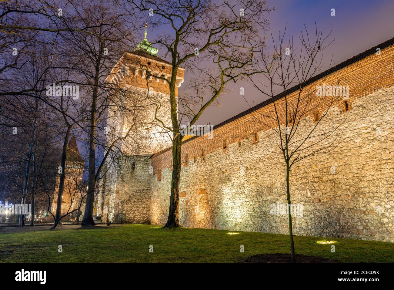 Krakow downtown night skyline hi-res stock photography and images - Alamy