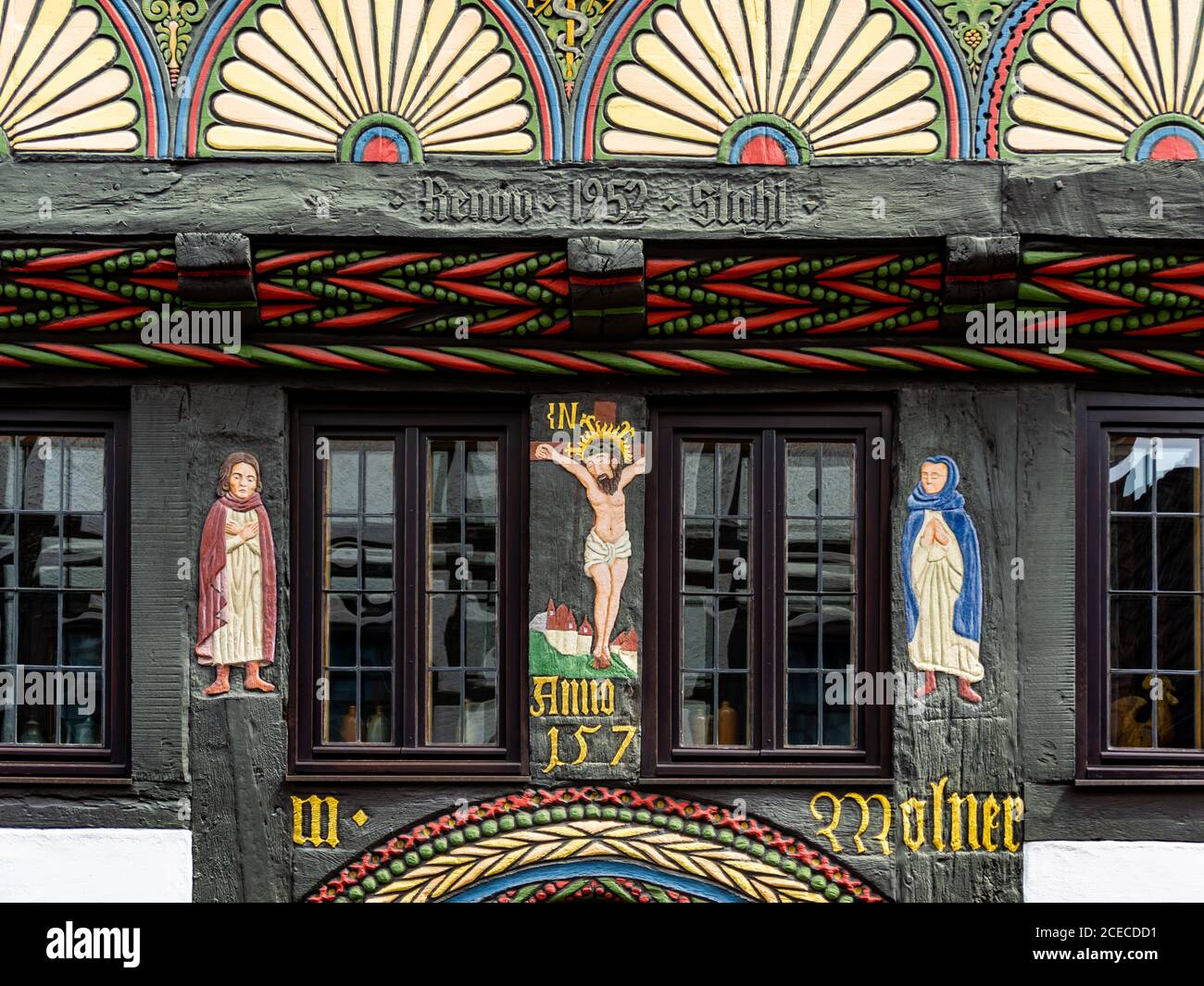 Hoexter, NW / Germany - 2 August 2020: detail architectural view of the ...