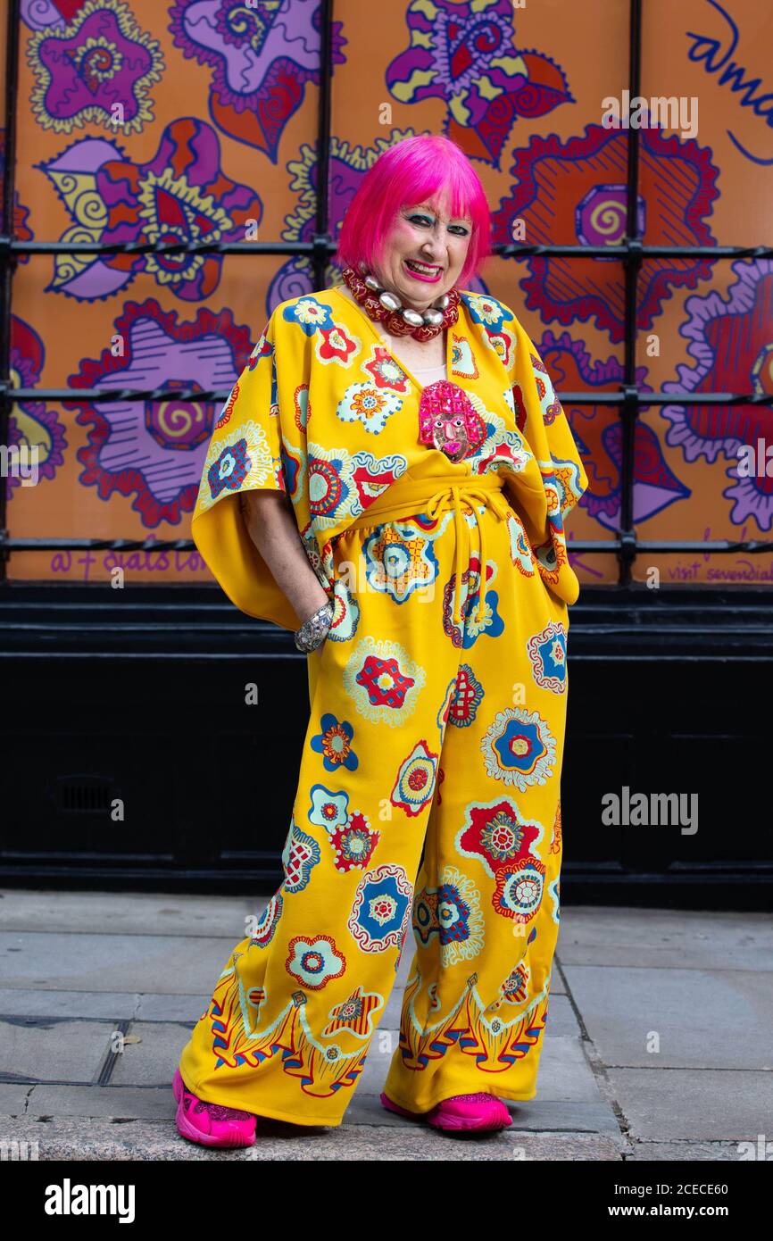 EDITORIAL USE ONLY Dame Zandra Rhodes unveils custom street art designs ...