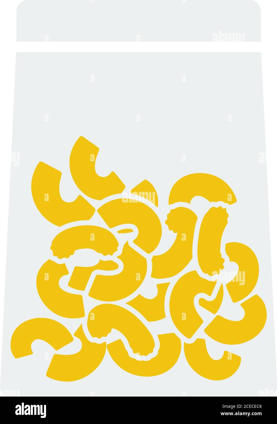 Macaroni Package Icon. Flat Color Design. Vector Illustration Stock ...