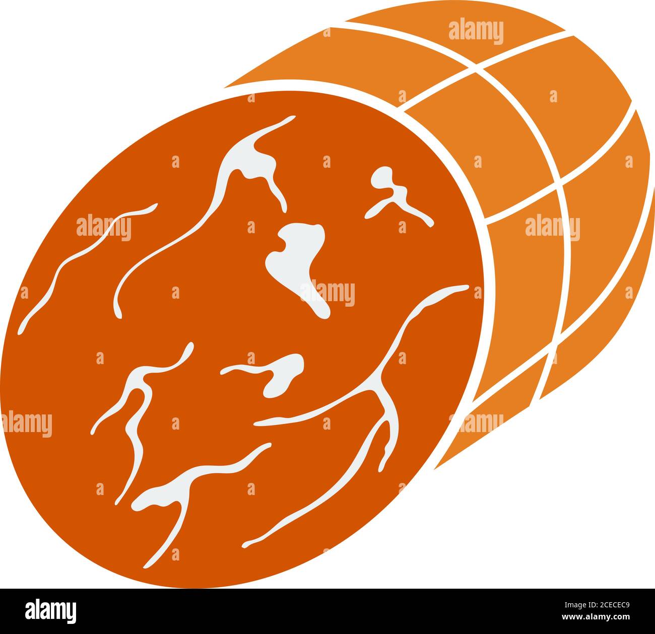 Ham Icon. Flat Color Design. Vector Illustration Stock Vector Image ...