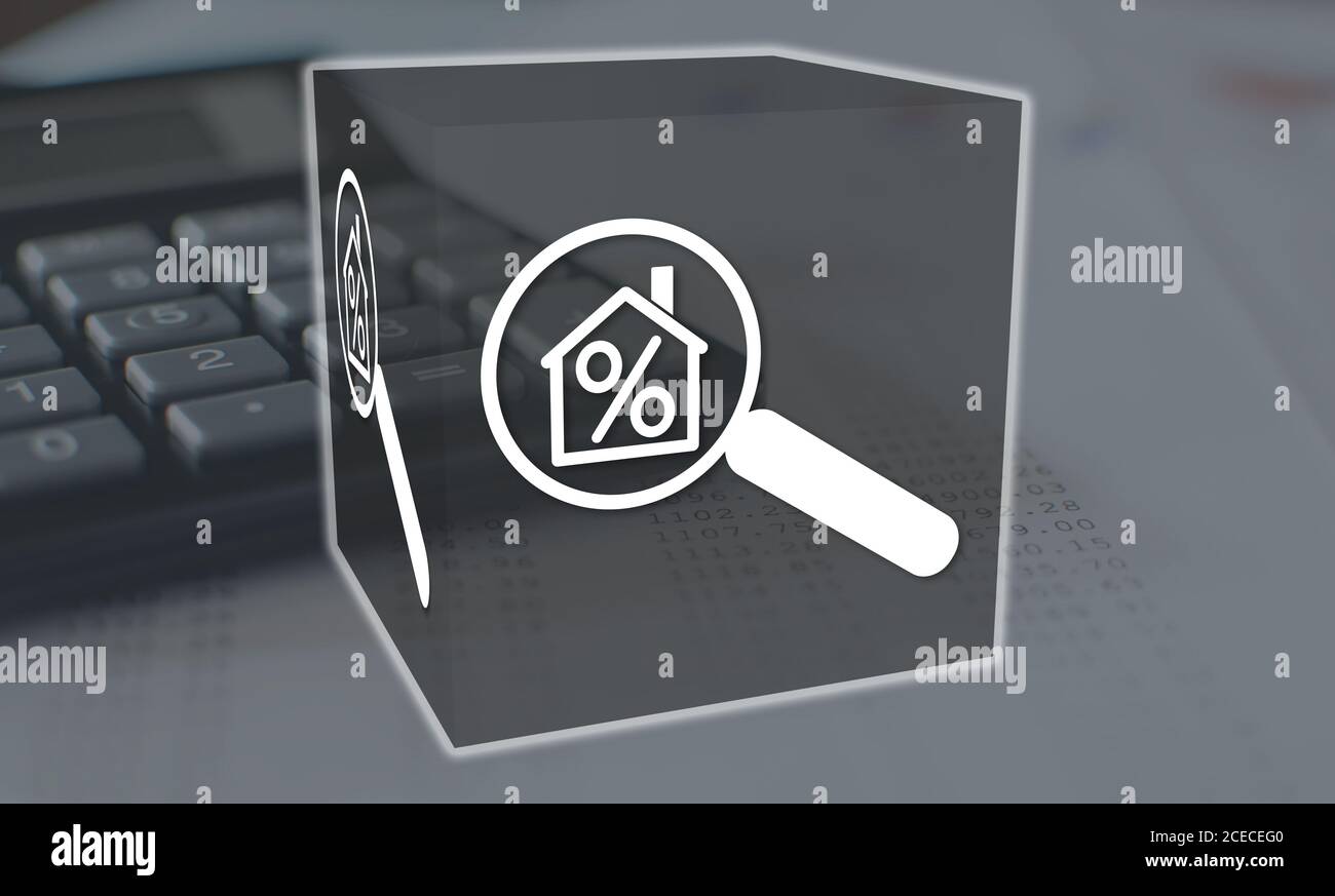 Interest rates concept illustrated by a picture on background Stock ...
