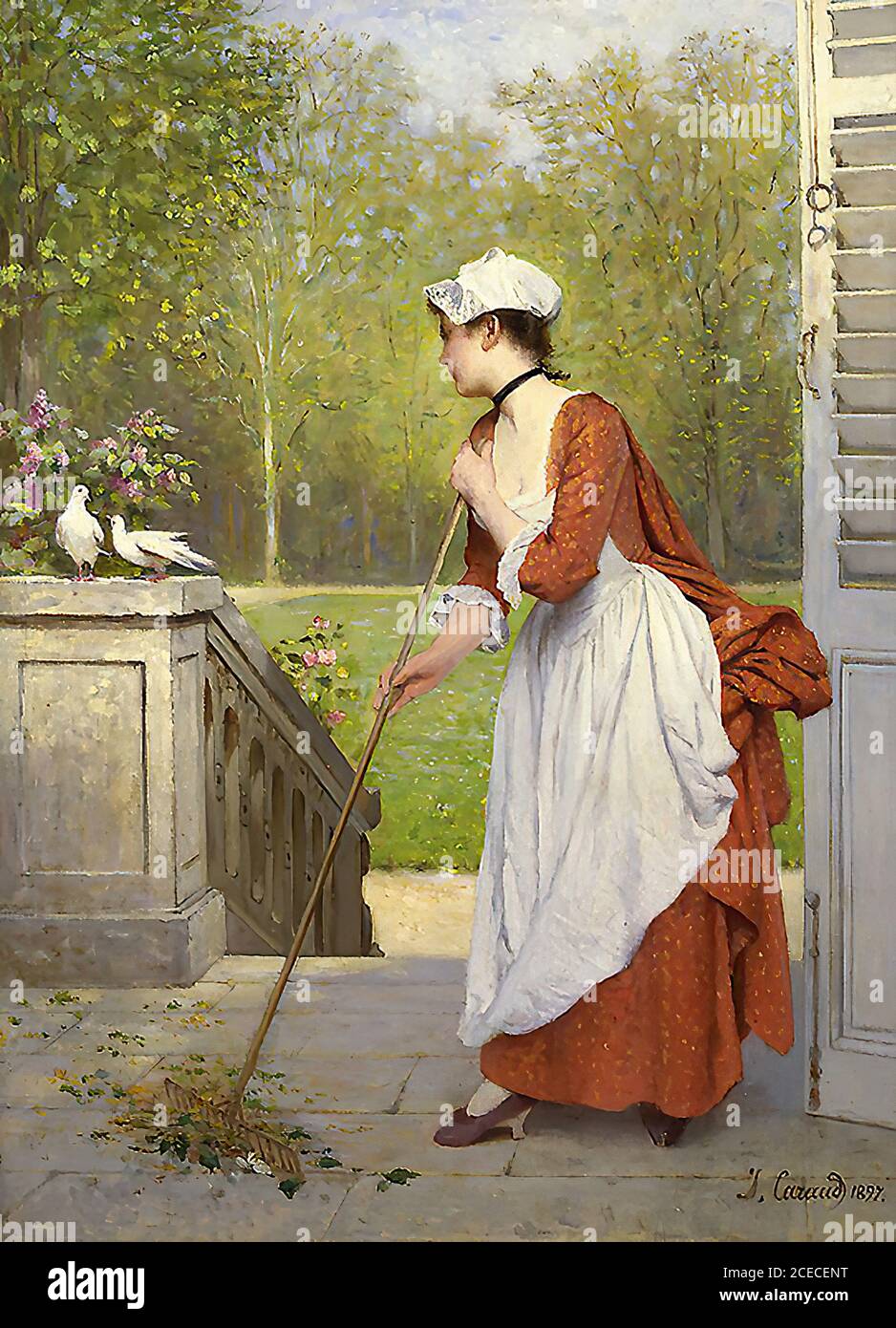 Caraud Joseph - the Love Birds - French School - 19th Century Stock ...