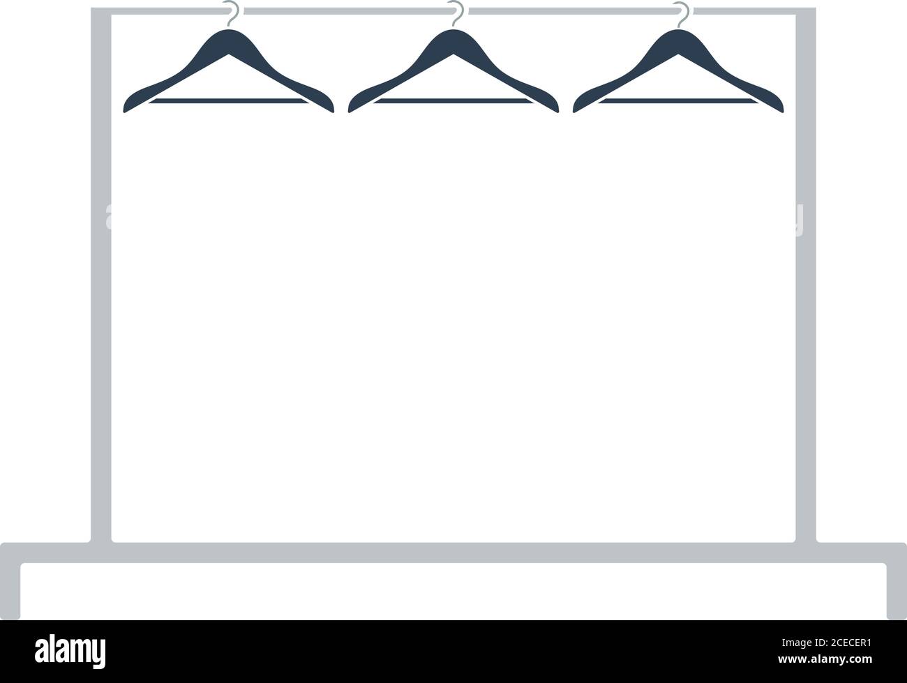 Clothing Rail With Hangers Icon. Flat Color Design. Vector Illustration ...