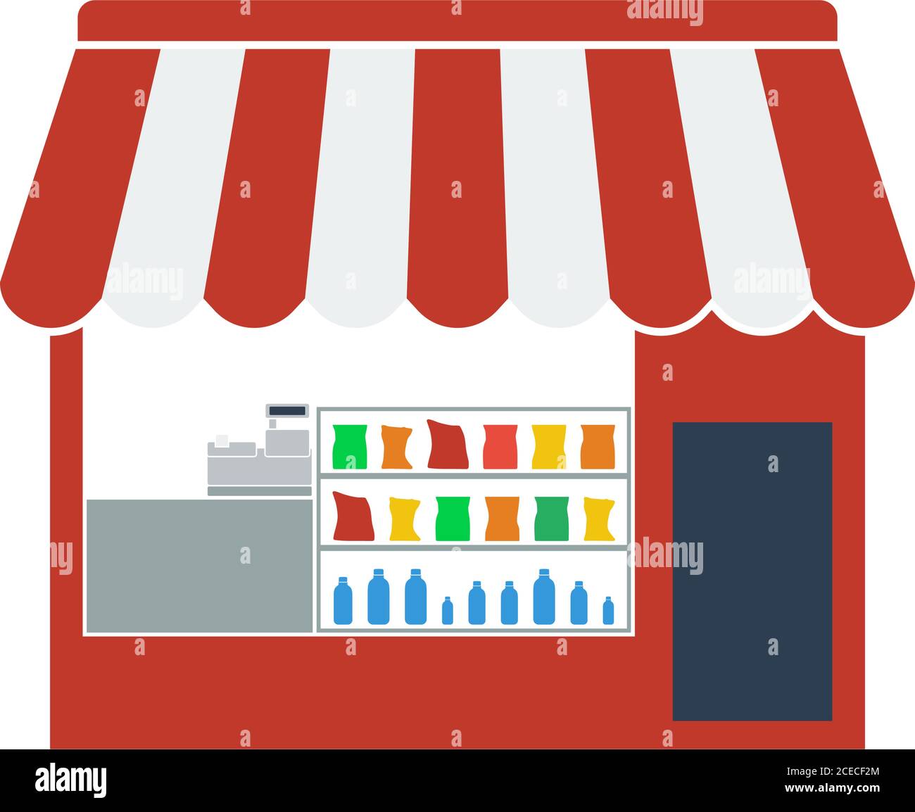 Tent Shop Icon. Flat Color Design. Vector Illustration Stock Vector ...