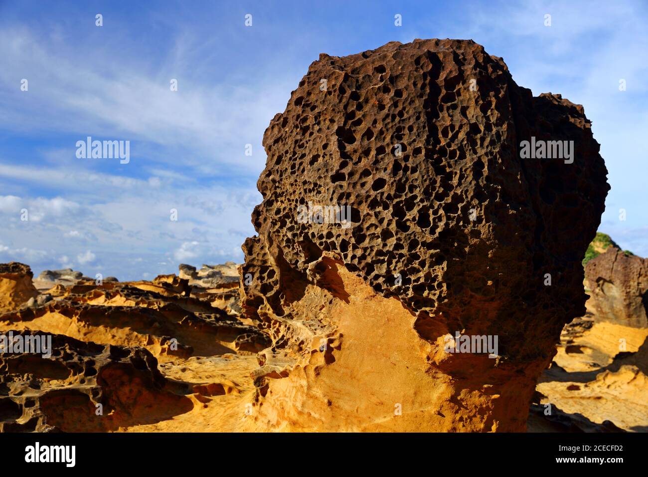 Natural rock formation at Yehliu Geopark, one of most famous wonders in ...