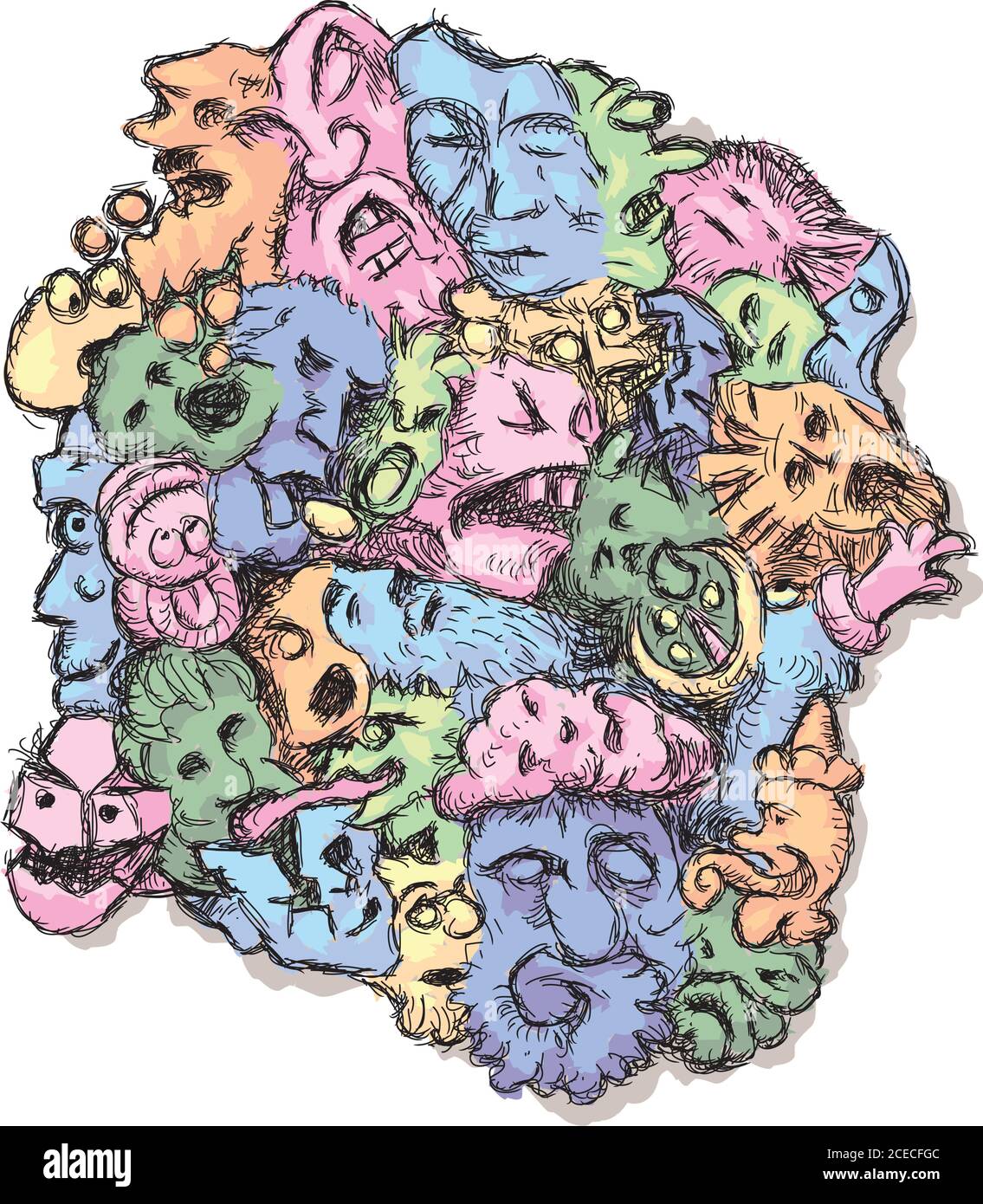 Faces of torment Stock Vector Images - Alamy