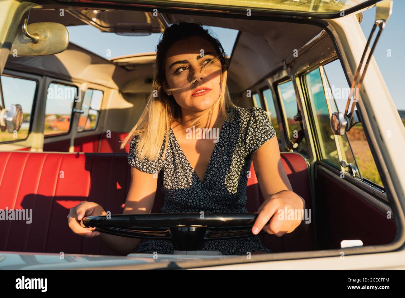 Female van driver hi-res stock photography and images - Alamy