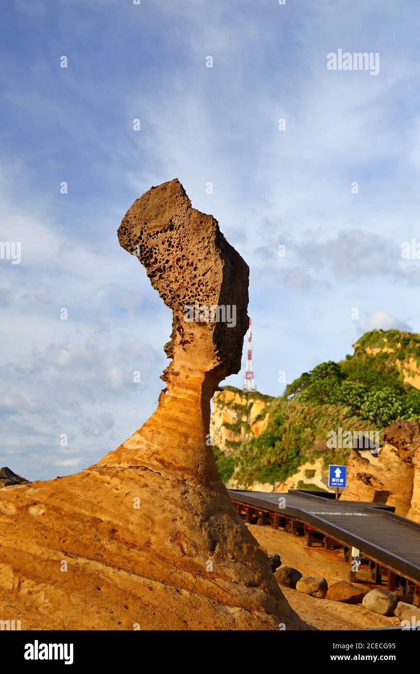 Natural rock formation at Yehliu Geopark, one of most famous wonders in ...