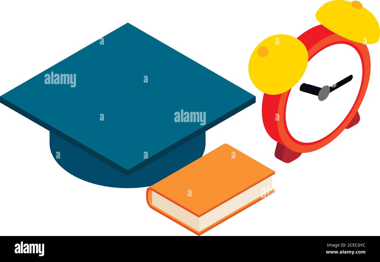 3d graduation cap and book education concept back to school hi-res ...