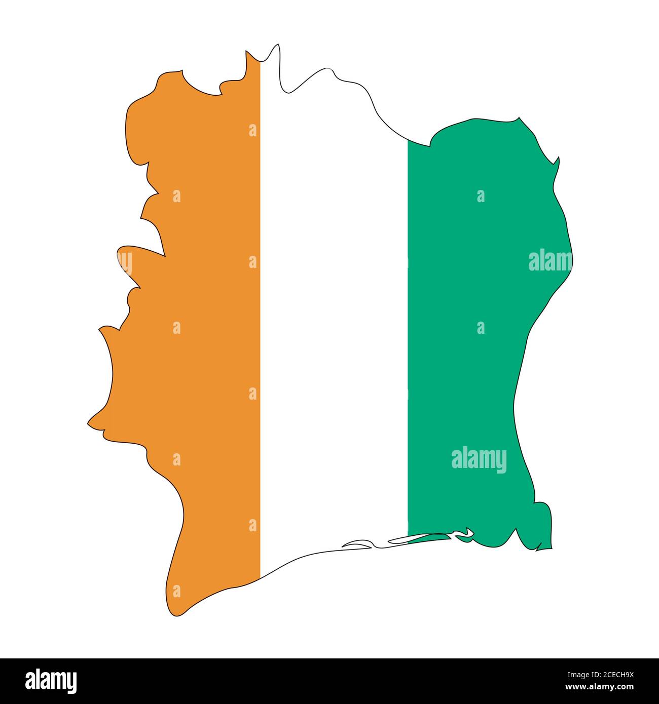 Map cote ivoire Cut Out Stock Images & Pictures - Alamy