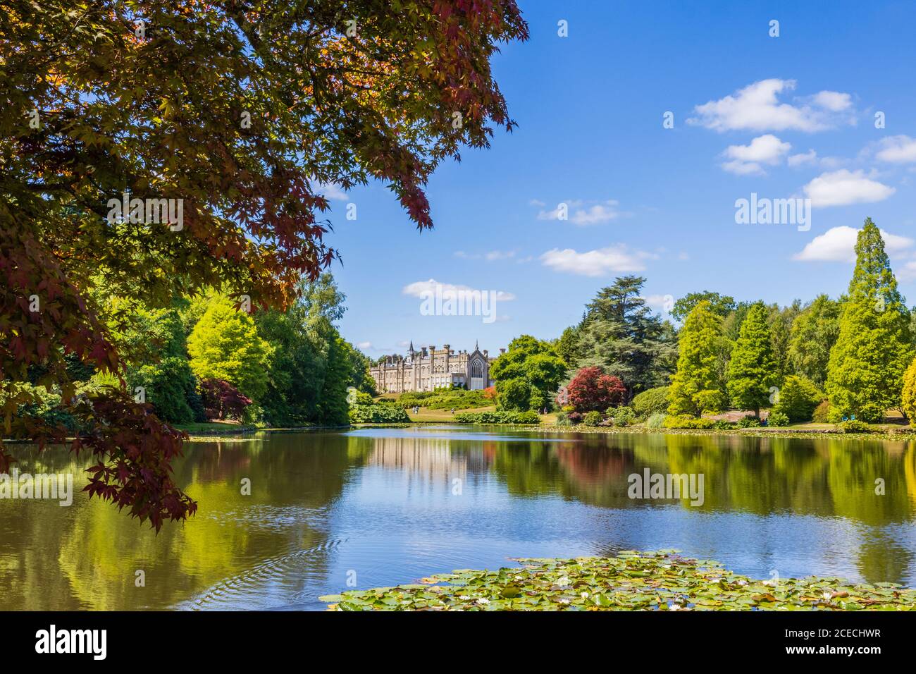 View over Ten Foot Pond in Sheffield Park Garden, an informal landscape ...
