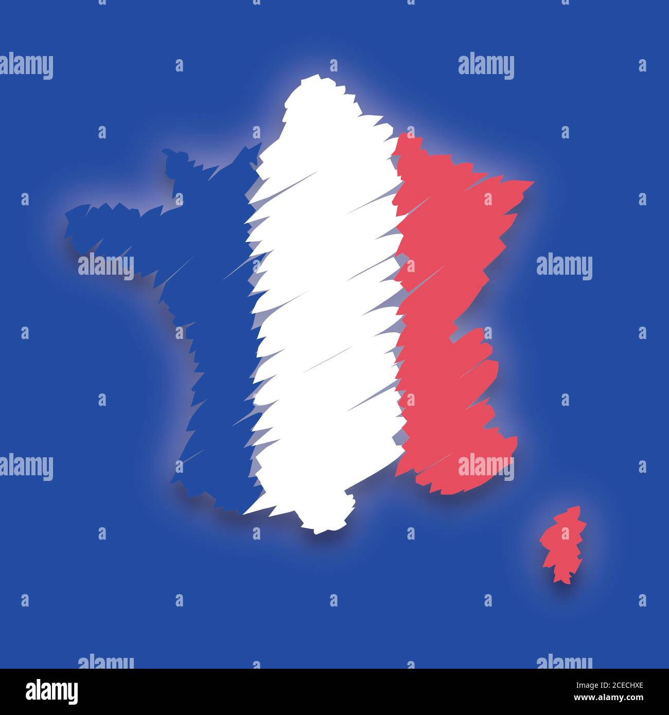 France flag map Stock Vector Image & Art - Alamy