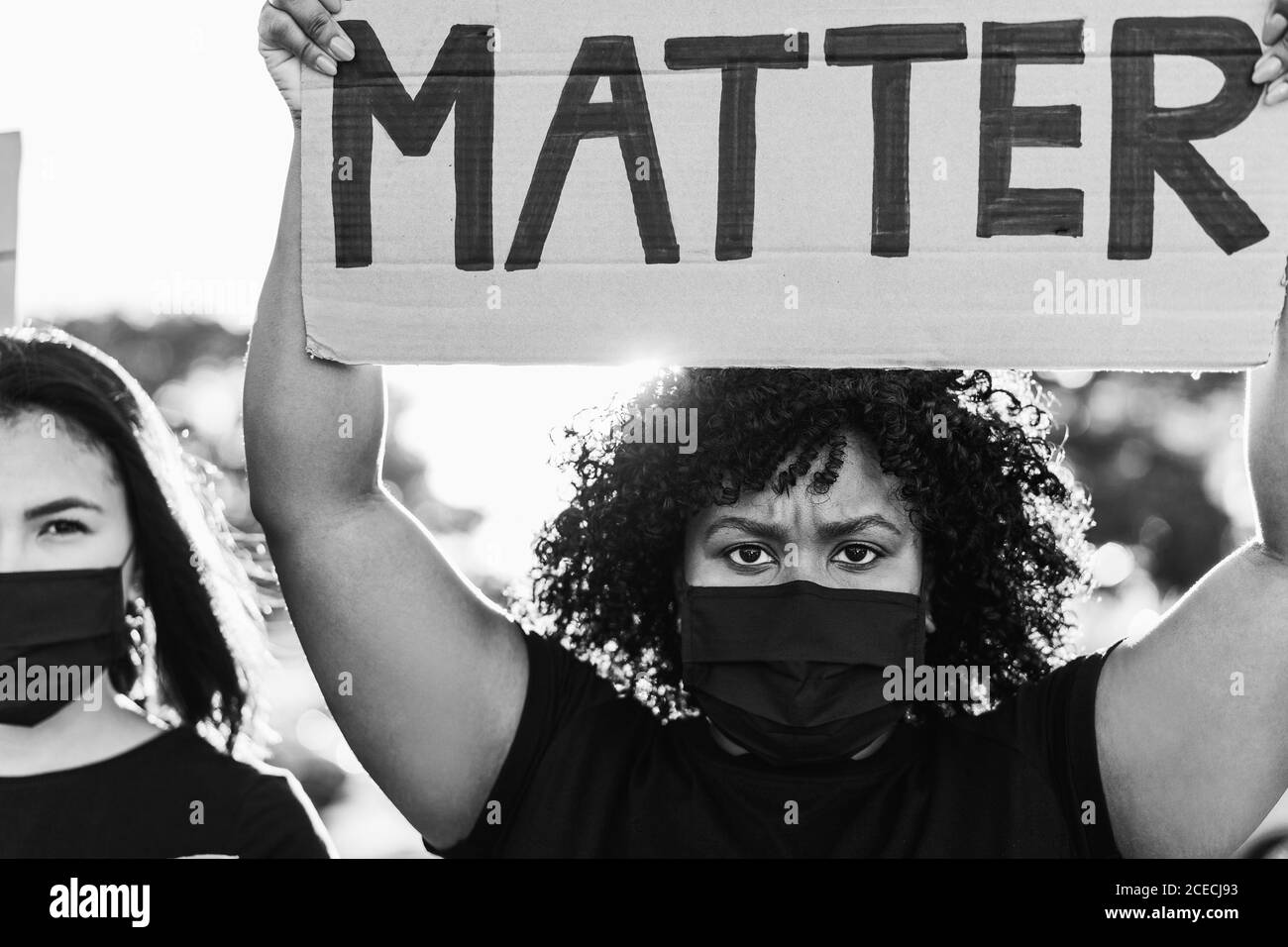 People from different culture and races protest on the street for equal ...