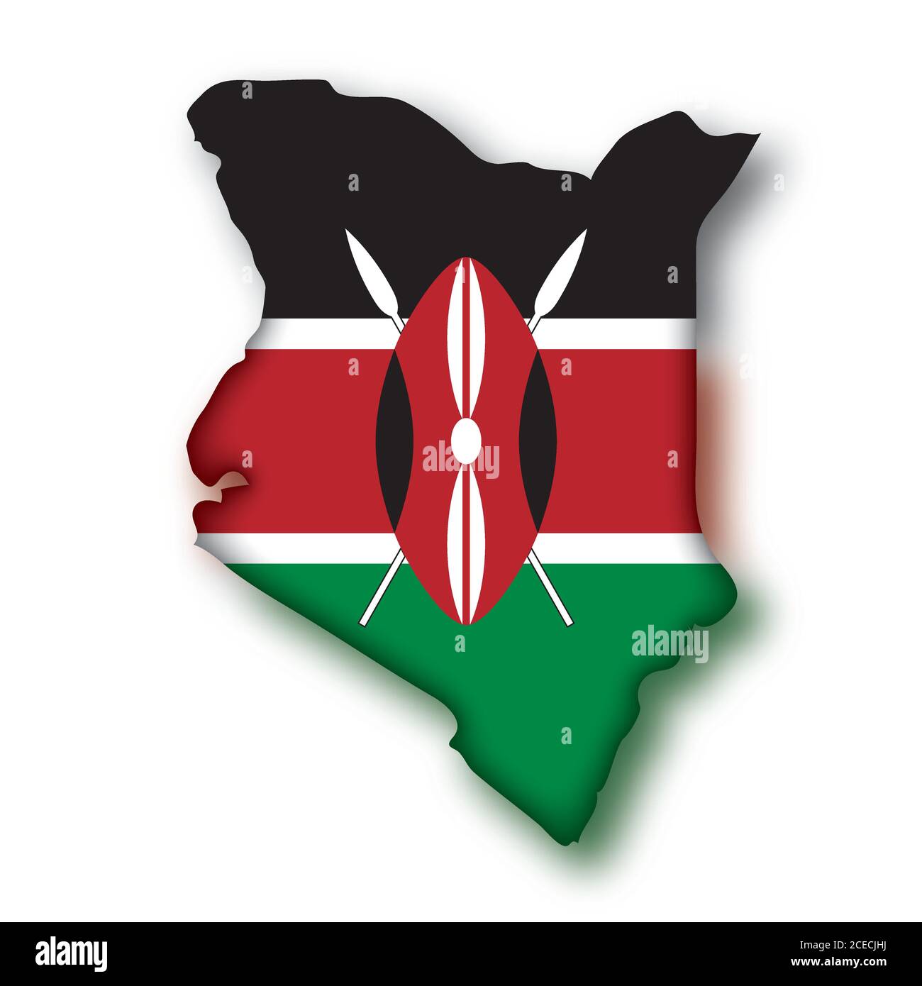Kenya map flag Stock Vector Image & Art - Alamy