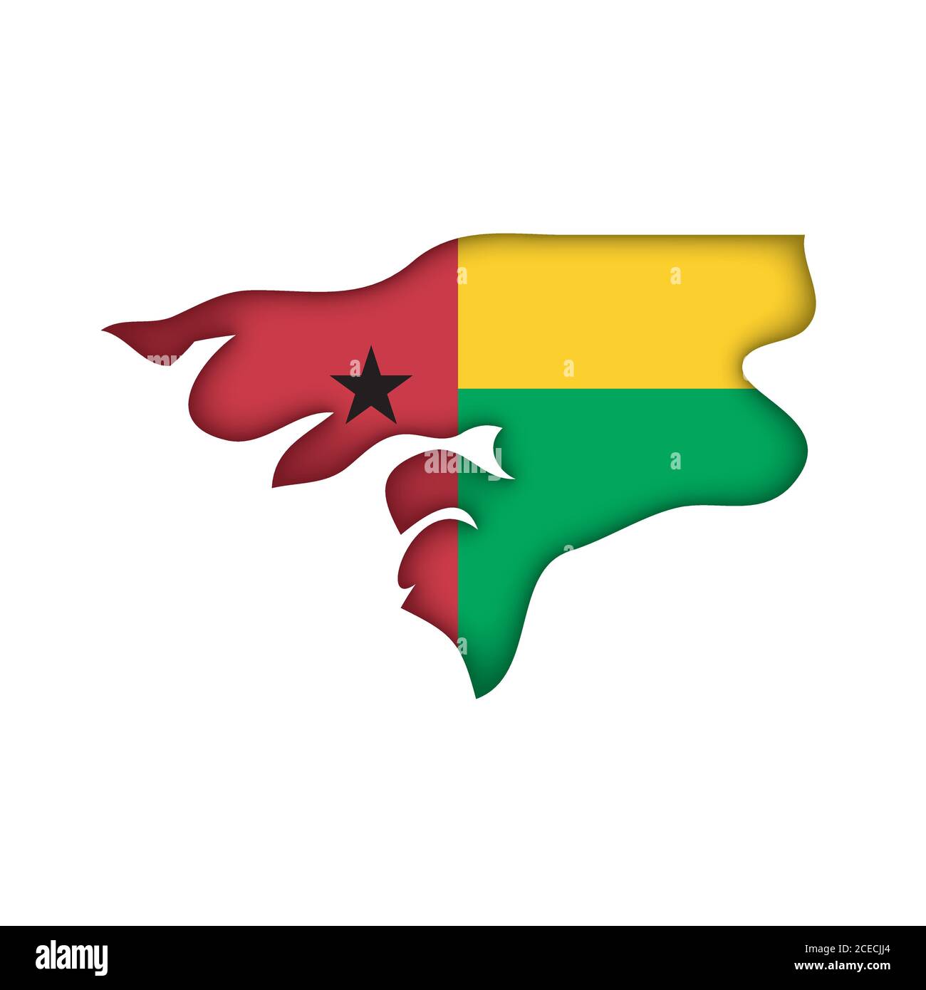 Guinea Bissau flag map Stock Vector Image & Art - Alamy