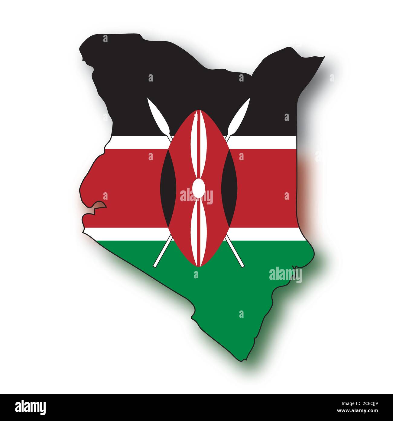 Kenya map flag Stock Vector Image & Art - Alamy