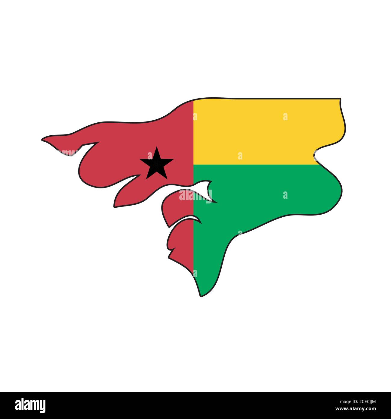 Guinea Bissau flag map Stock Vector Image & Art - Alamy