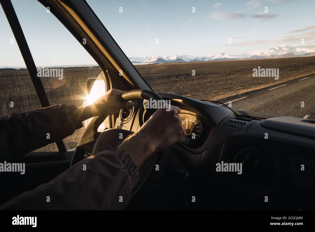man driving road in nature Stock Photo - Alamy