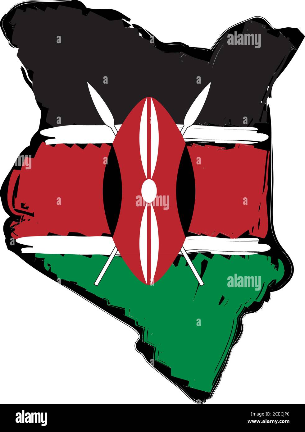 Kenya map flag Stock Vector Image & Art - Alamy