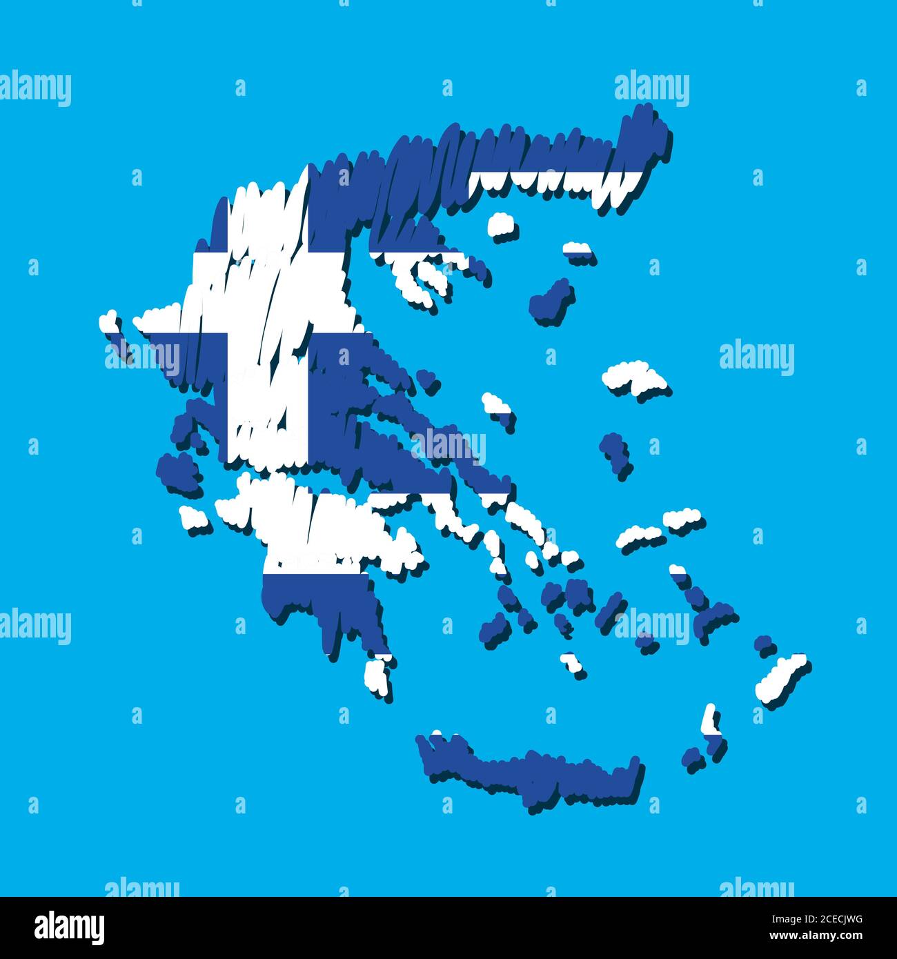 Greece map flag Stock Vector Image & Art - Alamy