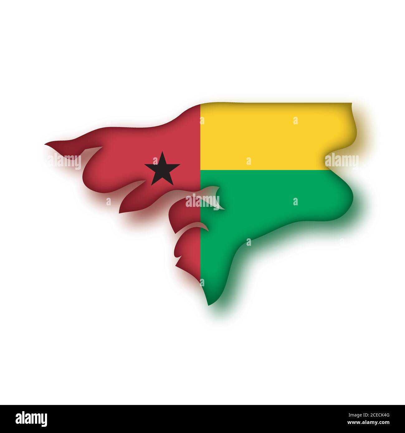 Guinea Bissau flag map Stock Vector Image & Art - Alamy
