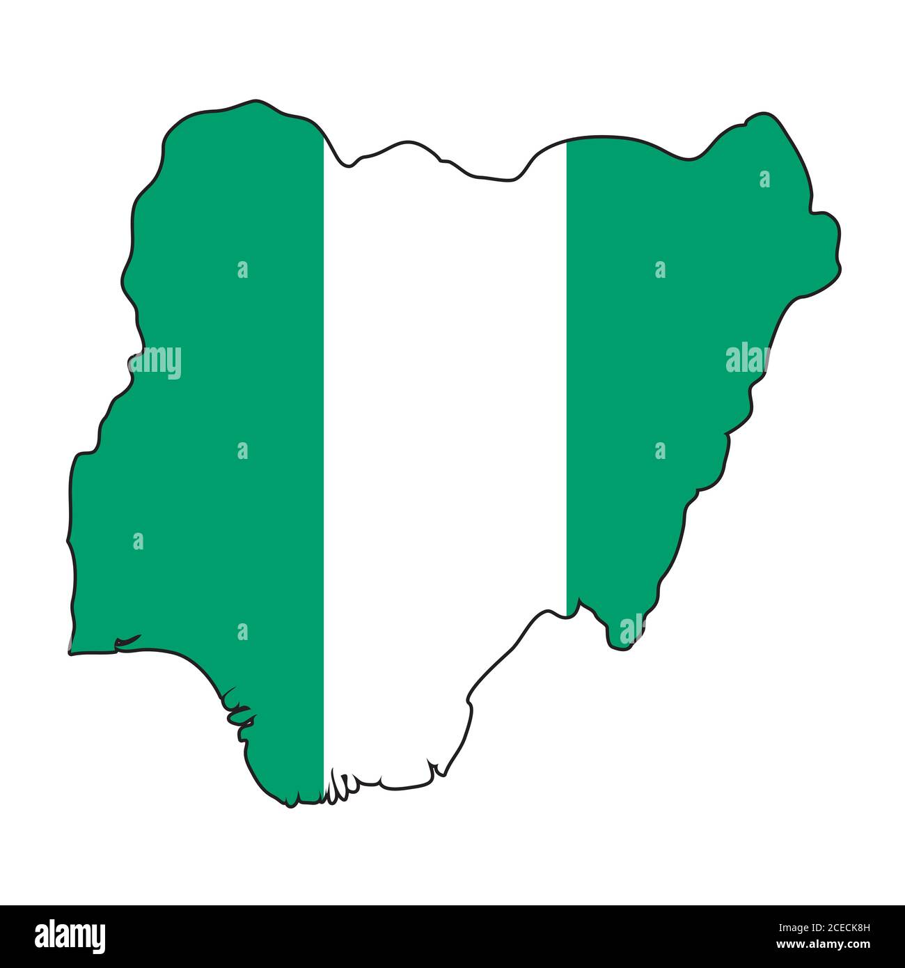Nigeria map flag Stock Vector Image & Art - Alamy