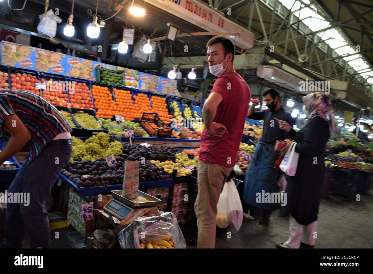 Ankara, Turkey. 1st Sep, 2020. People wearing protective face masks buy ...