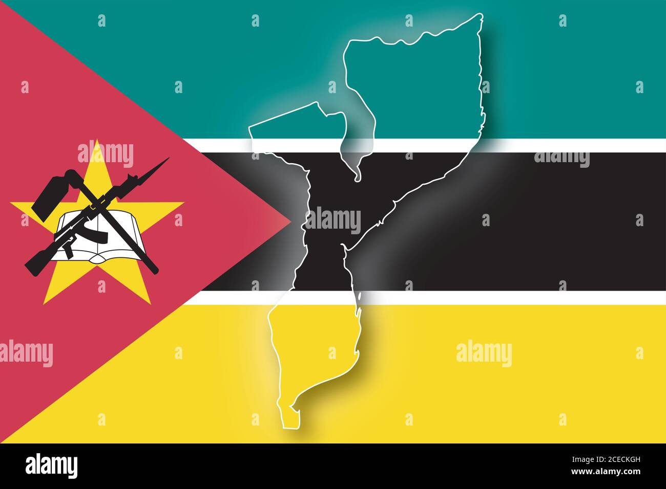 Mozambique map flag Stock Vector Image & Art - Alamy