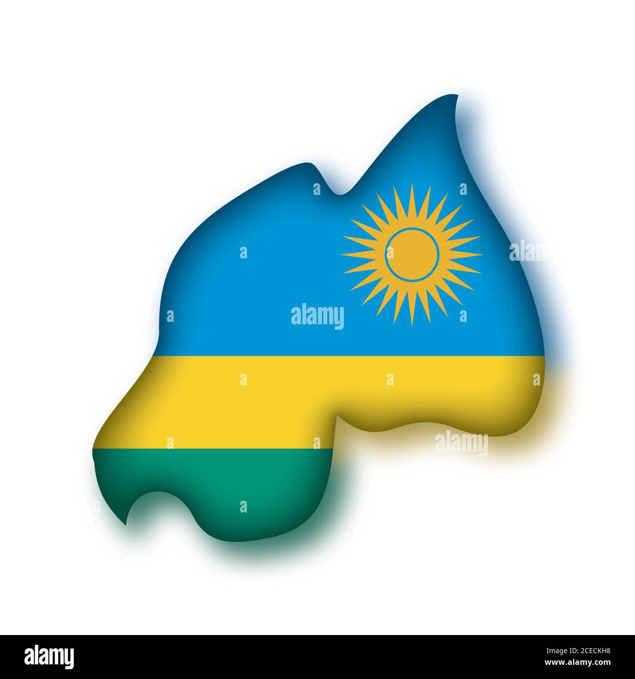 Rwanda map flag Stock Vector Image & Art - Alamy